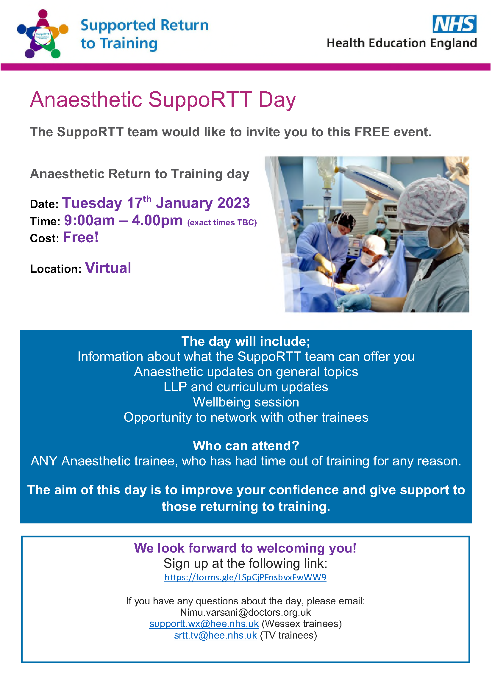 Supported Return to Training (SuppoRT) Resources Courses and Events ...